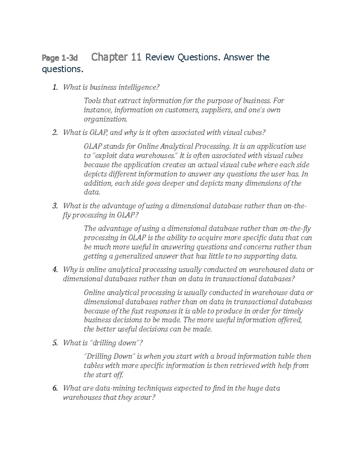 MIS Chapter 11 Review Questions and Activities for Understanding - Studocu