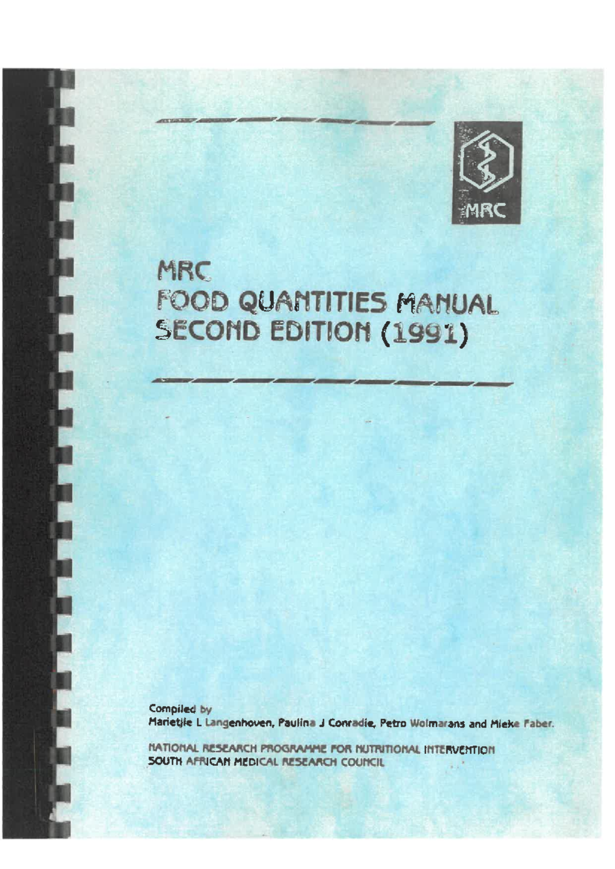MRC Food Quantities Manual - 2nd Edition (1991) - Studocu
