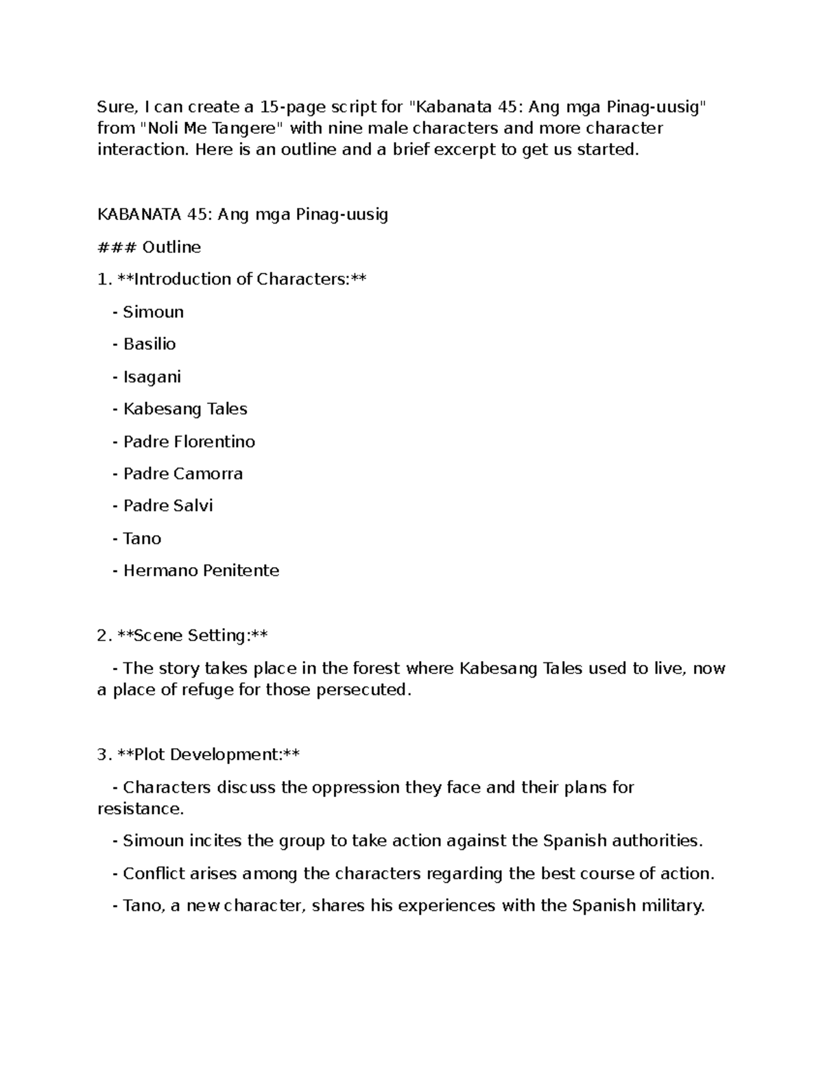 Kabanata 45: Ang mga Pinag-uusig - Script ng Noli Me Tangere - Studocu