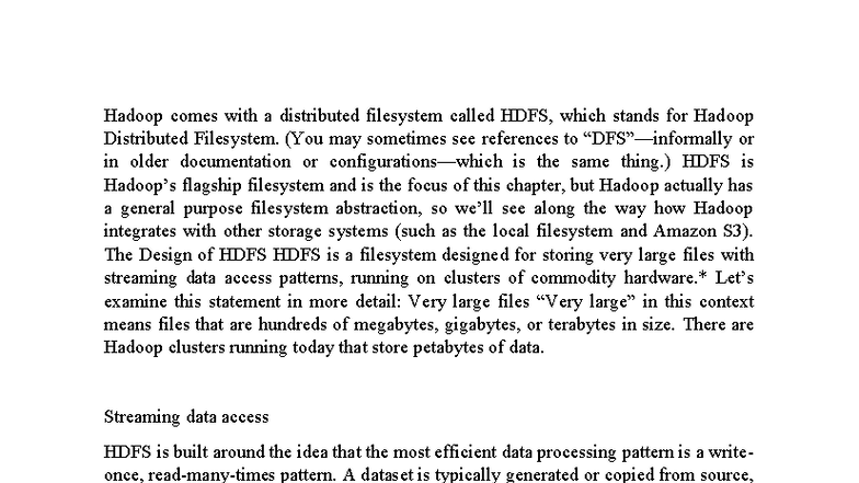 HDFS Overview: Understanding Hadoop's Distributed Filesystem - Studocu