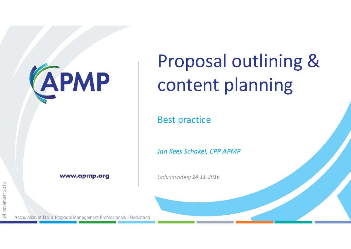 APMP Proposal Content Planning Best Practices Guide - Studocu
