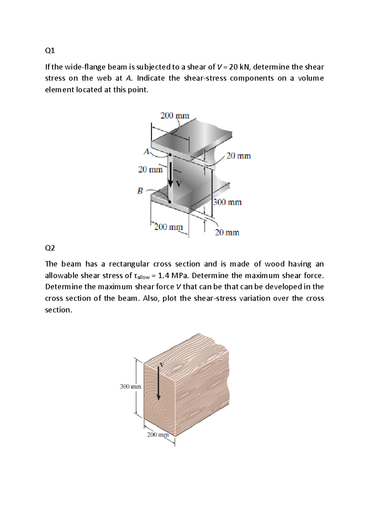 WK9 Tutorial 8: Shear Stress Analysis of Beams with Solutions - Studocu