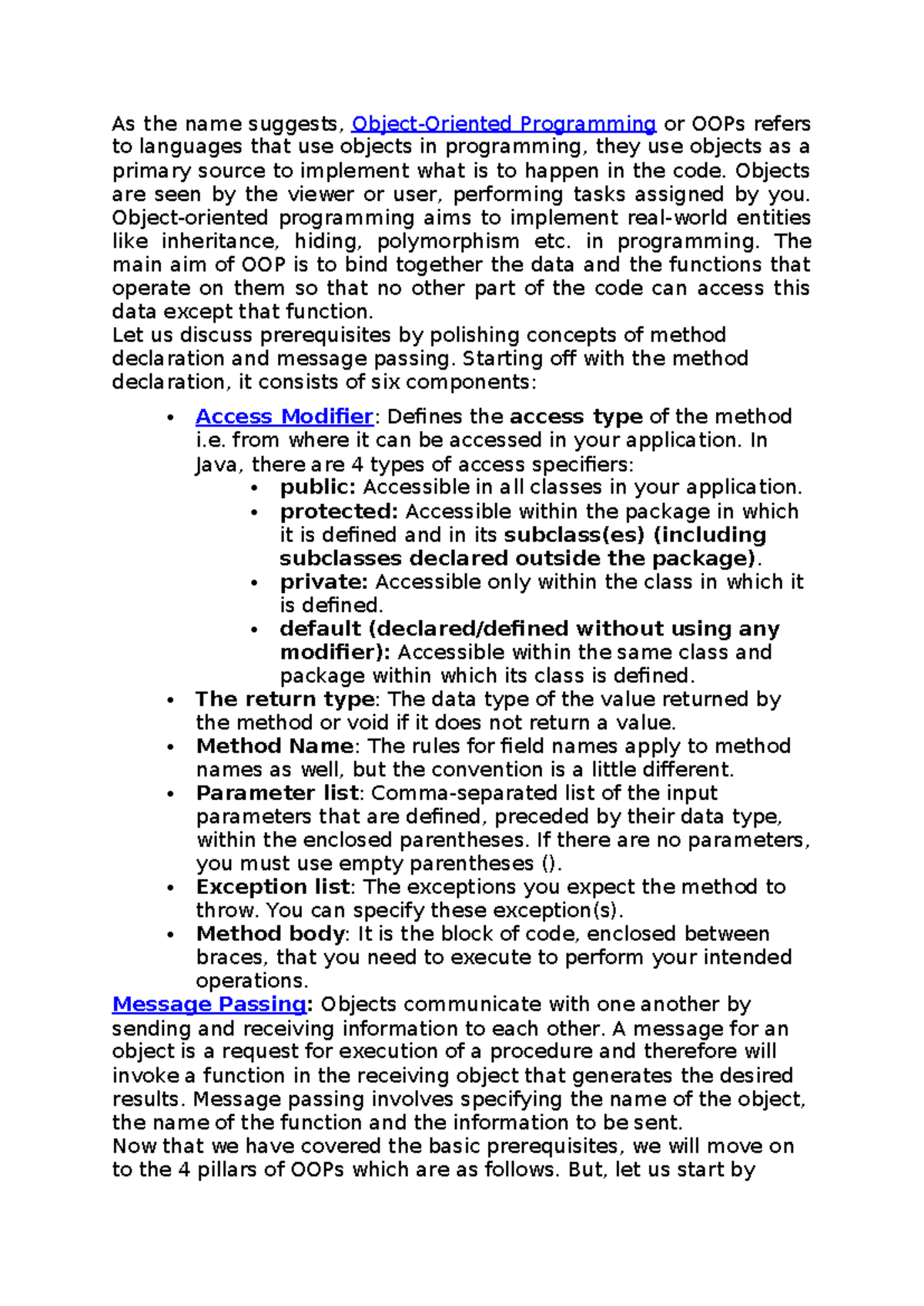 OPPS-Concepts: Basics of Object-Oriented Programming in Java - Studocu