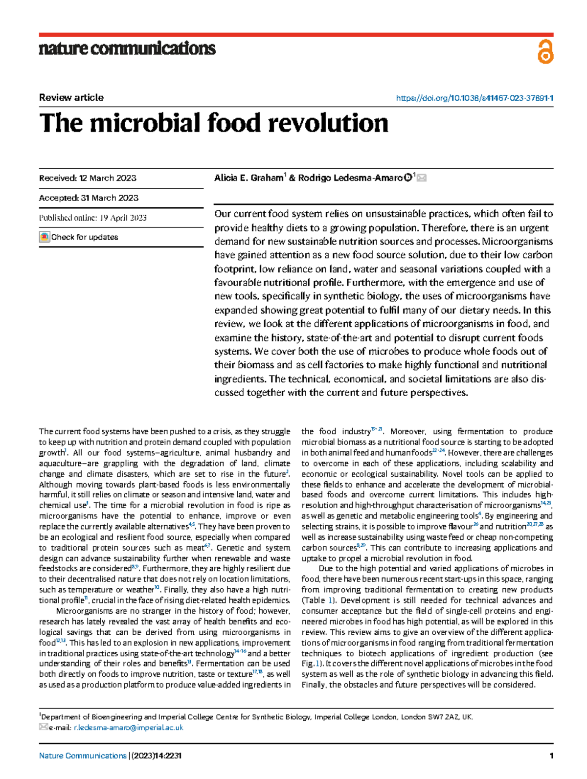 Microbial Food Revolution: Sustainable Solutions for Future Nutrition ...