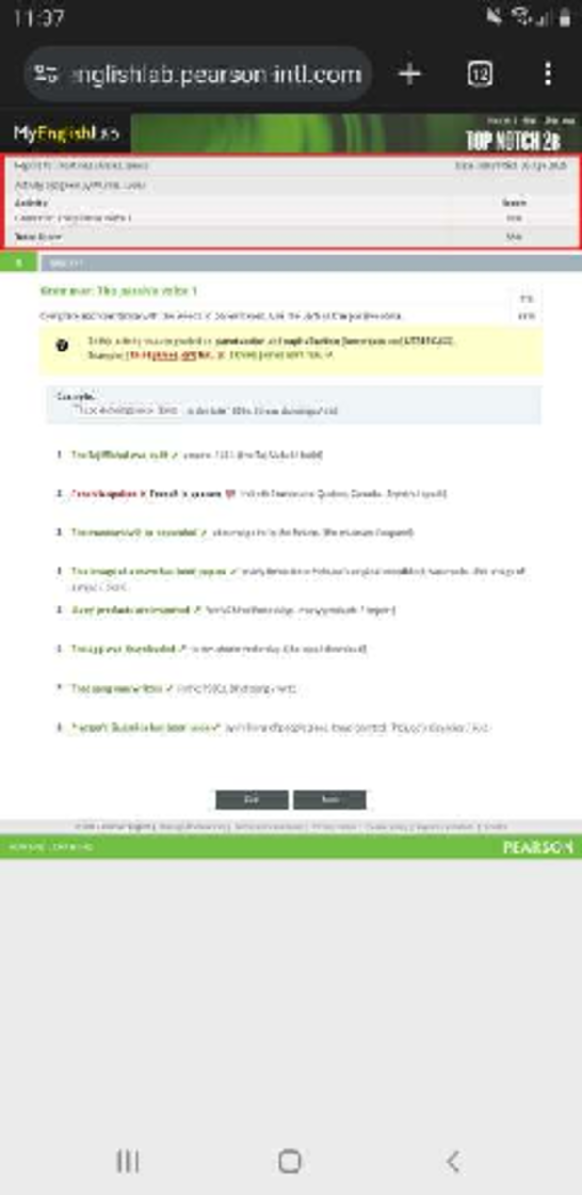 TOP NOTCH 2B: My English Lab Activities - Unit 8 (Grammar & Reading ...