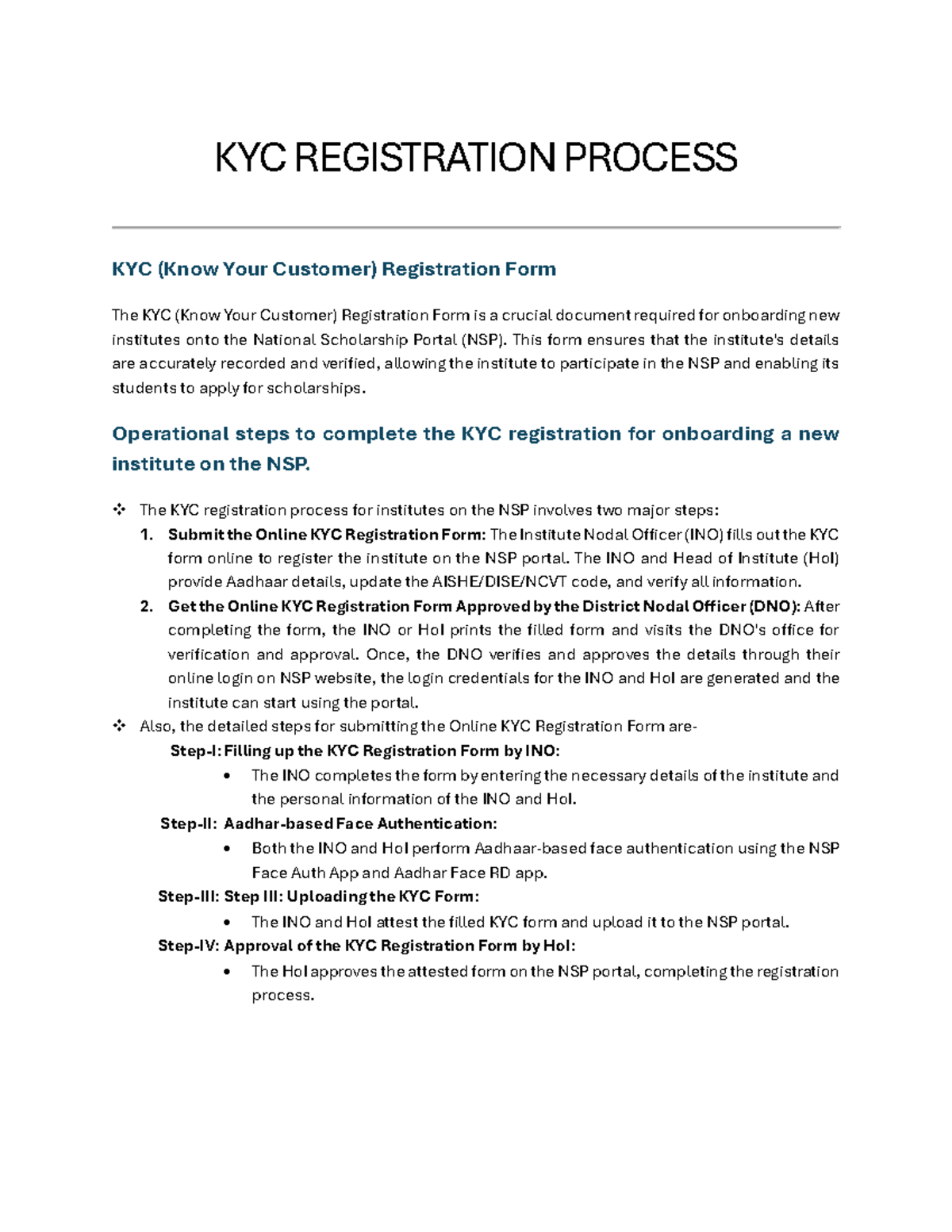 KYC Registration Process for Institutes on NSP: A Comprehensive Guide ...