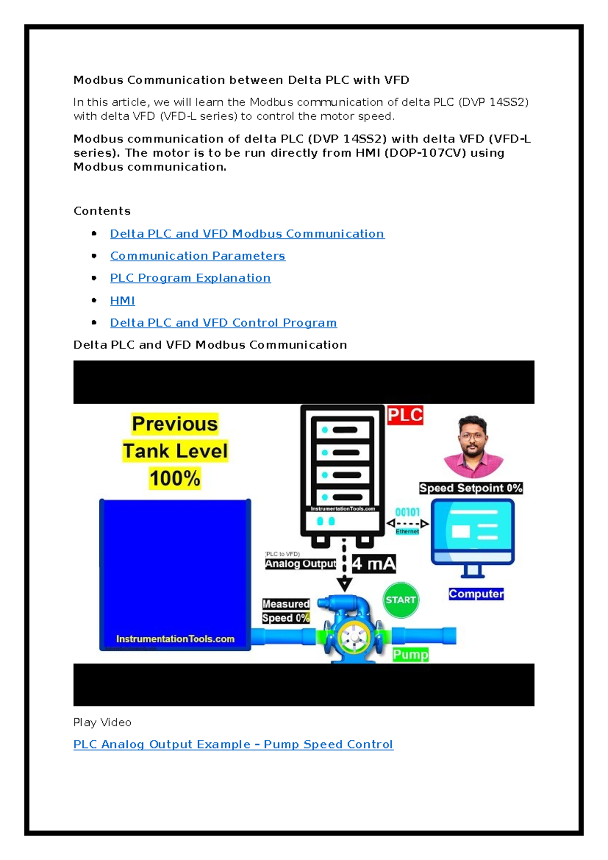 Modbus Communication Guide: Delta PLC (DVP 14SS2) & VFD Control - Studocu