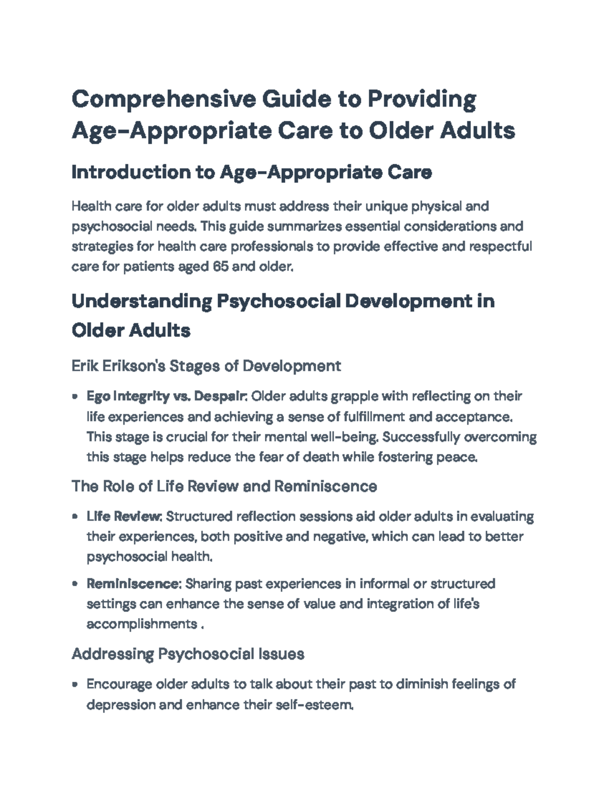 Comprehensive Guide to Age-Appropriate Care for Older Adults ...