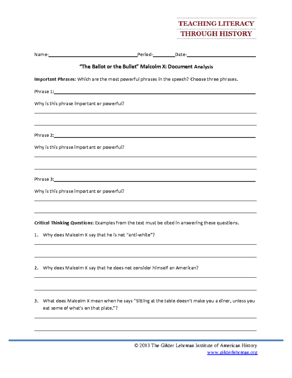 ENG 201: Ballot or Bullet - Malcolm X Speech Analysis - Studocu