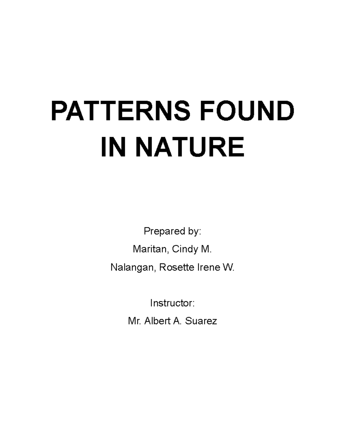 Patterns Found in Nature: Symmetry, Tessellation, and More - Studocu