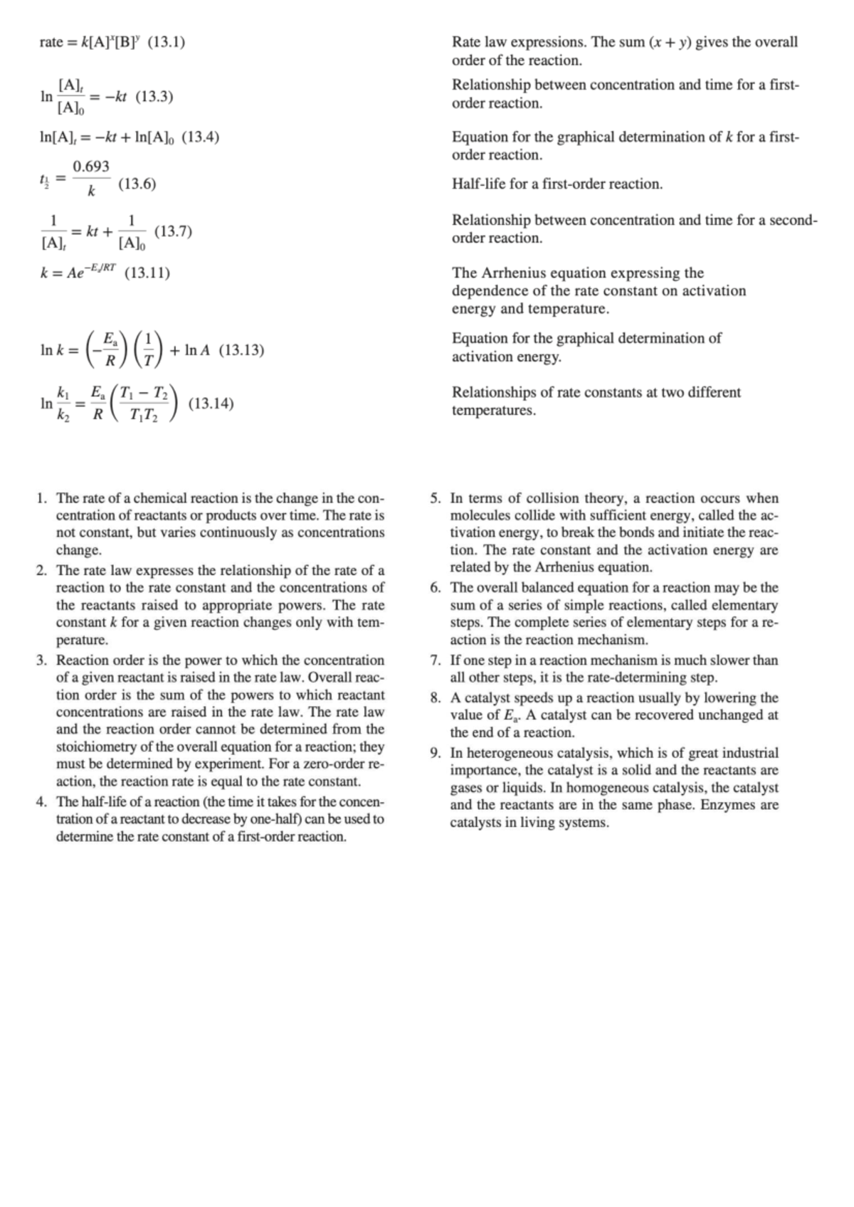 Inorganic Chemistry Summary (CHEM 101) - Rate Laws and Equilibrium ...