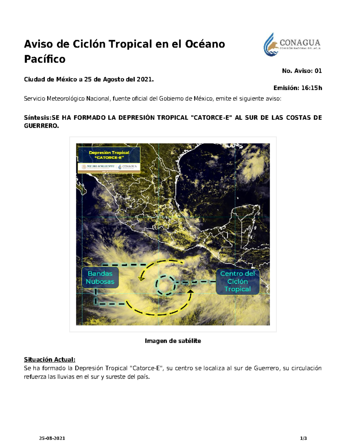 Aviso de Ciclón Tropical 4653: Depresión Tropical en Guerrero - Studocu