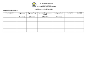 Filipino 101 LP - Lesson plan - I. LAYUNIN: Sa loob ng isang oras, ang ...