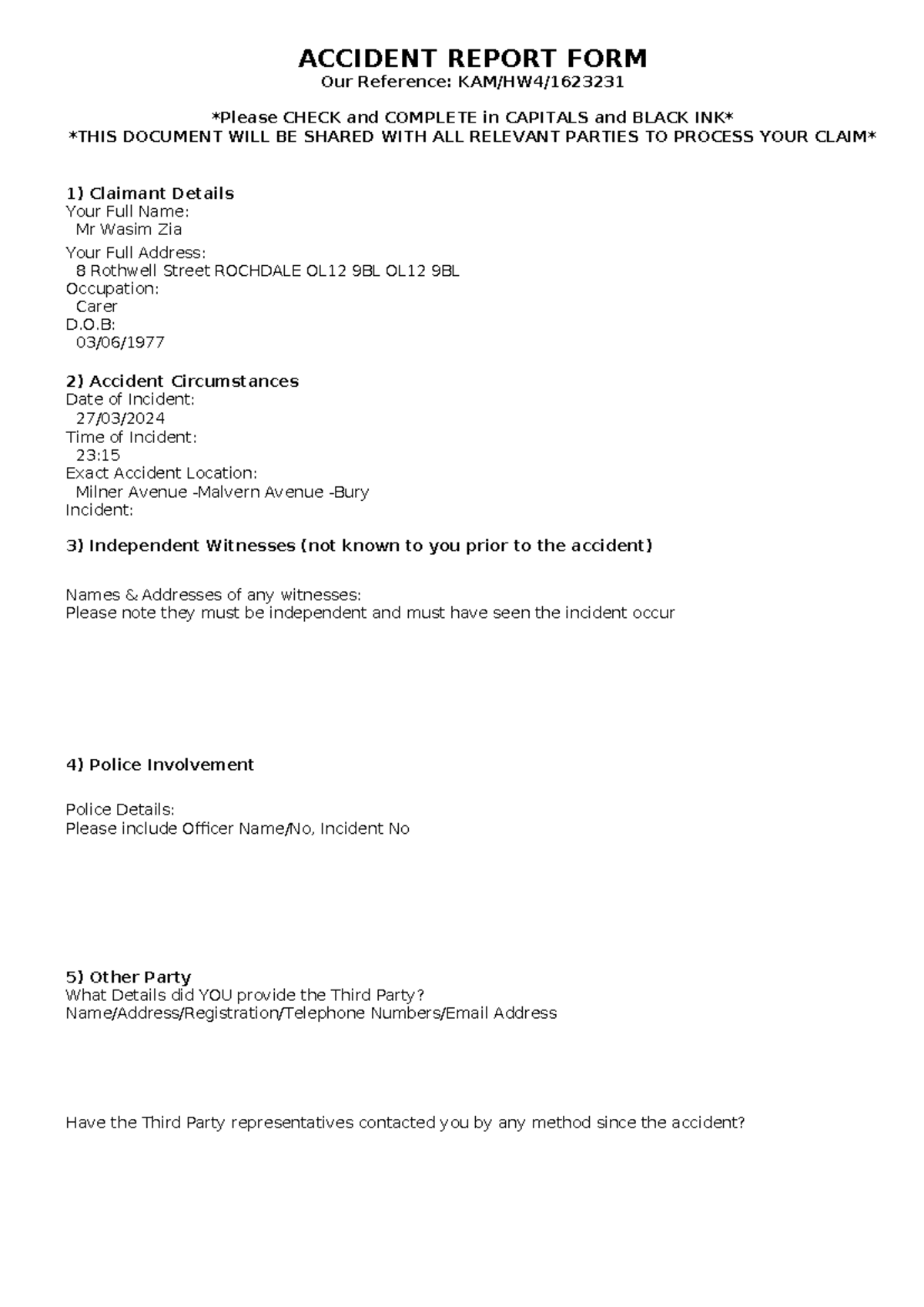 ARF and Appendix 1623231 2024-04-02 - ACCIDENT REPORT FORM Our ...