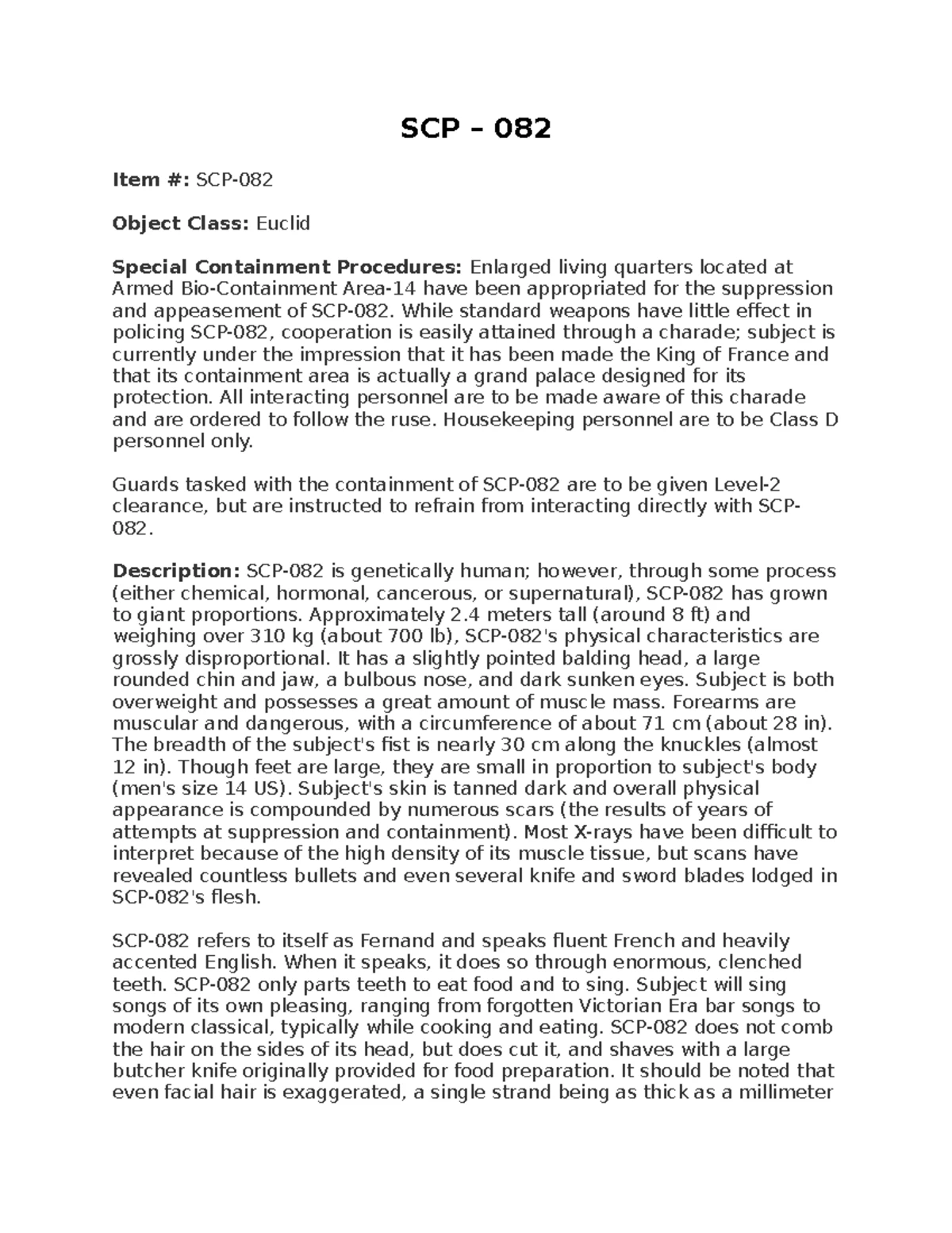 SCP-542 - SCP Foundation - SCP- Item #: SCP- Object Class: Euclid ...