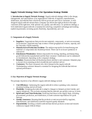 Lecture 3 - Capacity Strategy Notes - Capacity Strategy Notes for ...