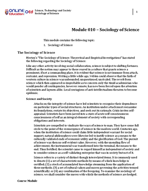 Module 1 - Science, Technology, and Society - [Science Technology and ...