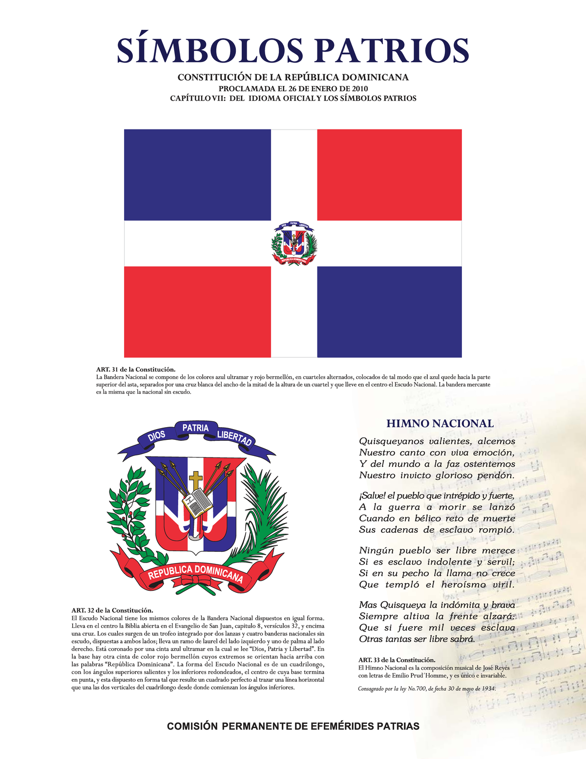 Símbolos Patrios y Constitución de la República Dominicana - Art. 31-33 ...
