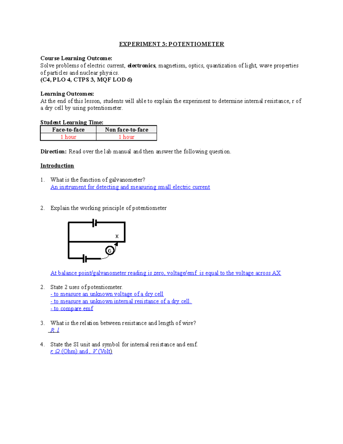 Sp025 cp 3 - lab tuto - EXPERIMENT 3: POTENTIOMETER Course Learning ...