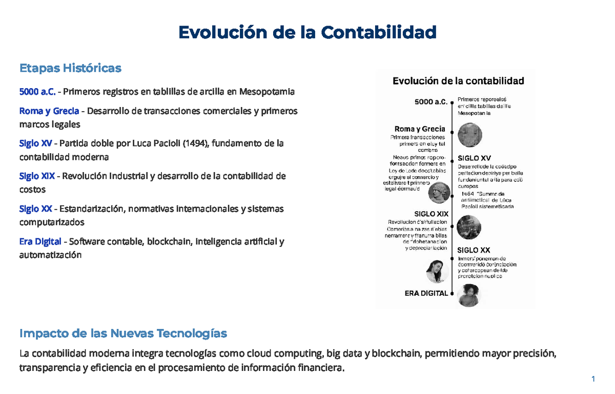 Fundamentos de la Contabilidad Moderna: Evolución y Principios - Studocu