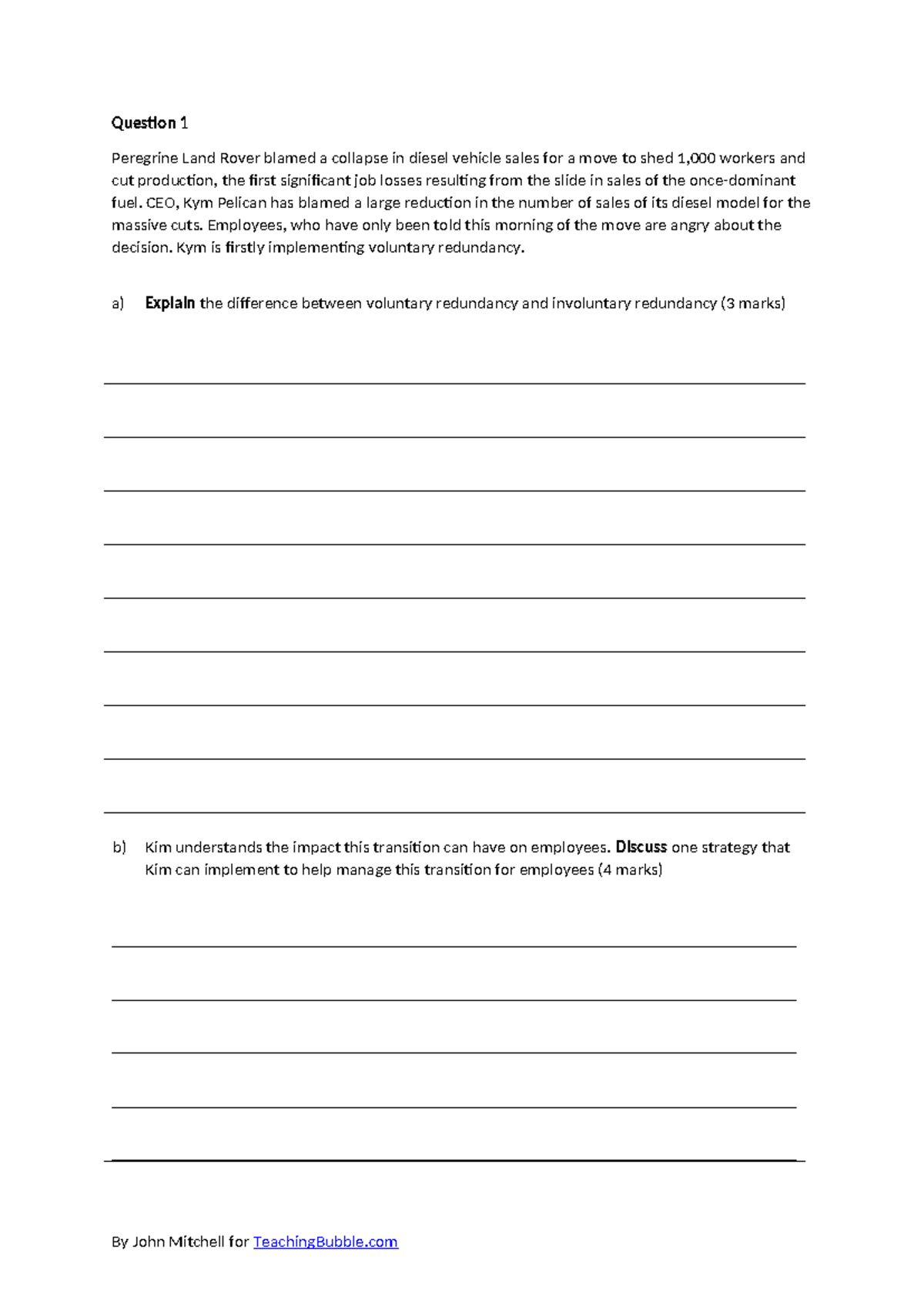 Termination Management Practice Test: Redundancy & Employee Rights ...