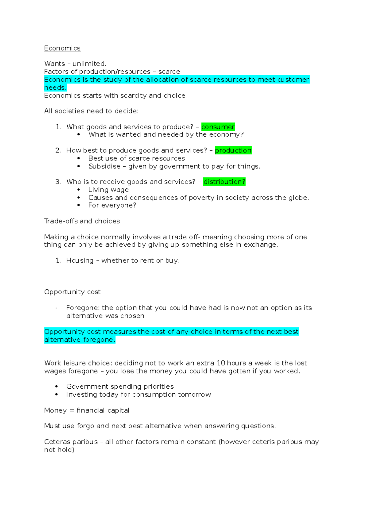 Econ 101: Scarcity and Choice in Economic Theory - Studocu