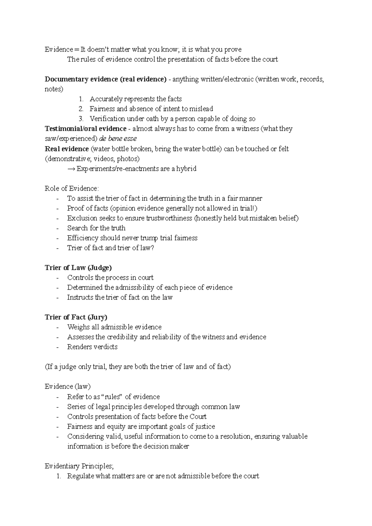 Evidence Module 1 - Lecture: Understanding the Rules of Evidence - Studocu