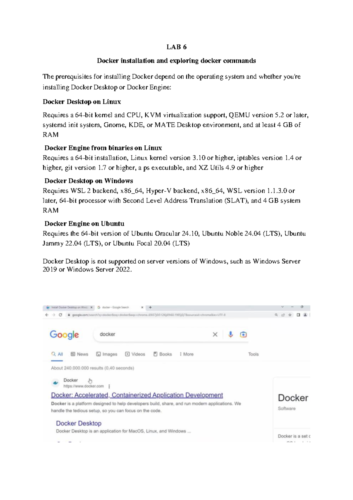 LAB 6: Docker Installation & Command Exploration Guide - Studocu