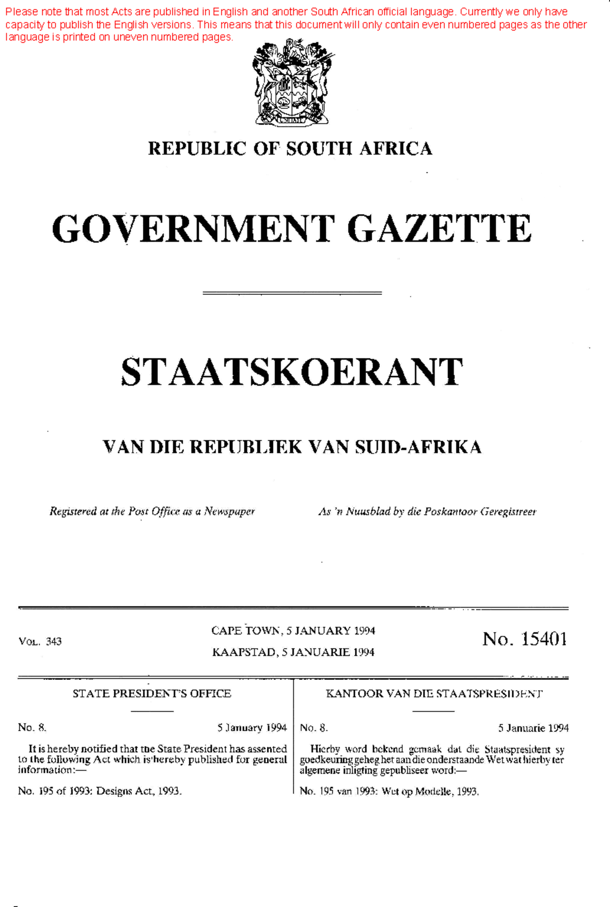 Designs Act - By patenting an invention, the patent owner gets ...