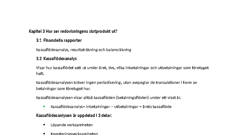 Kapitel 3: Redovisningens Slutprodukter - Finansiella Rapporter och ...