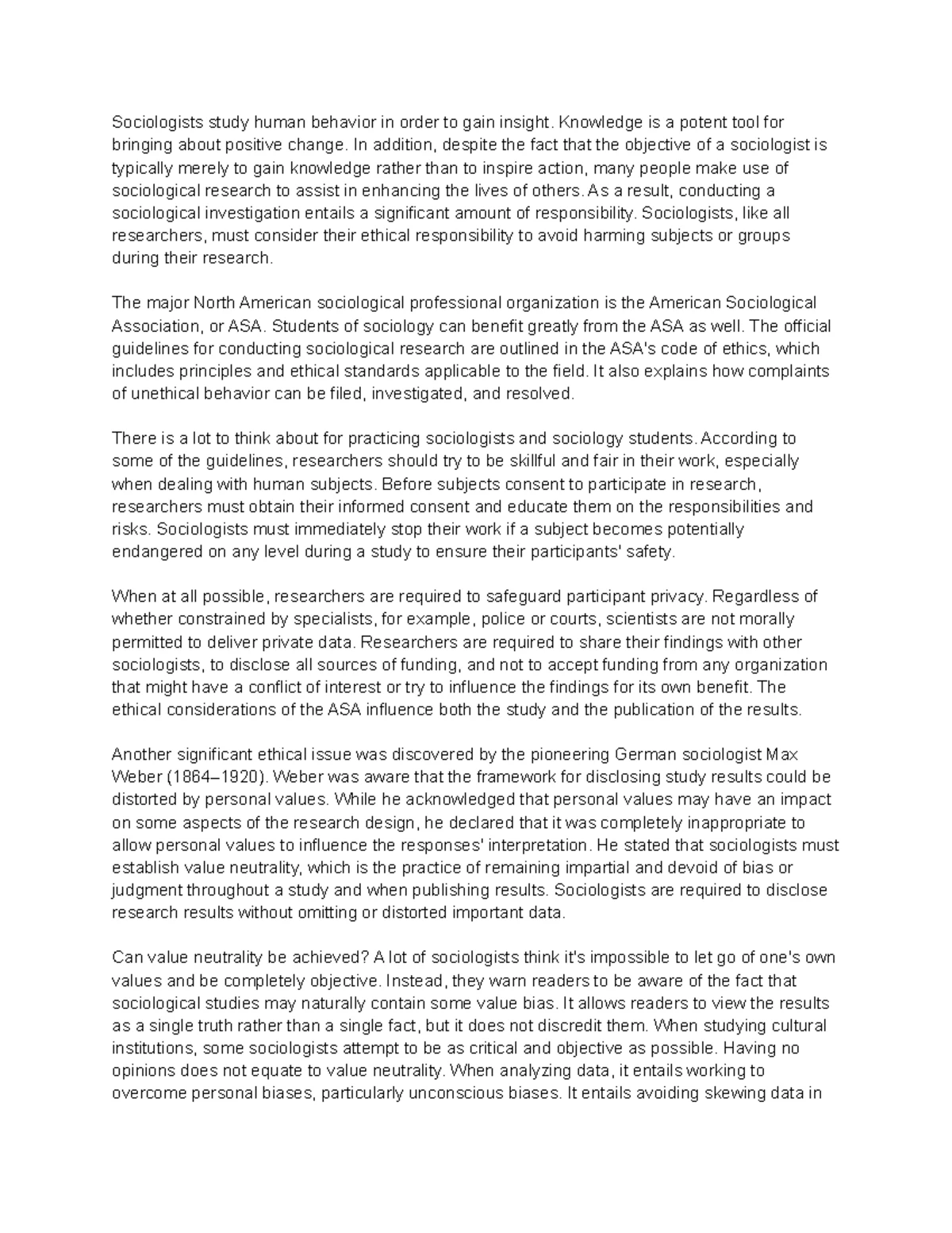 Chapter 1 Study Guide Quiz (With Answers) - 1 What Is Sociology? Which ...