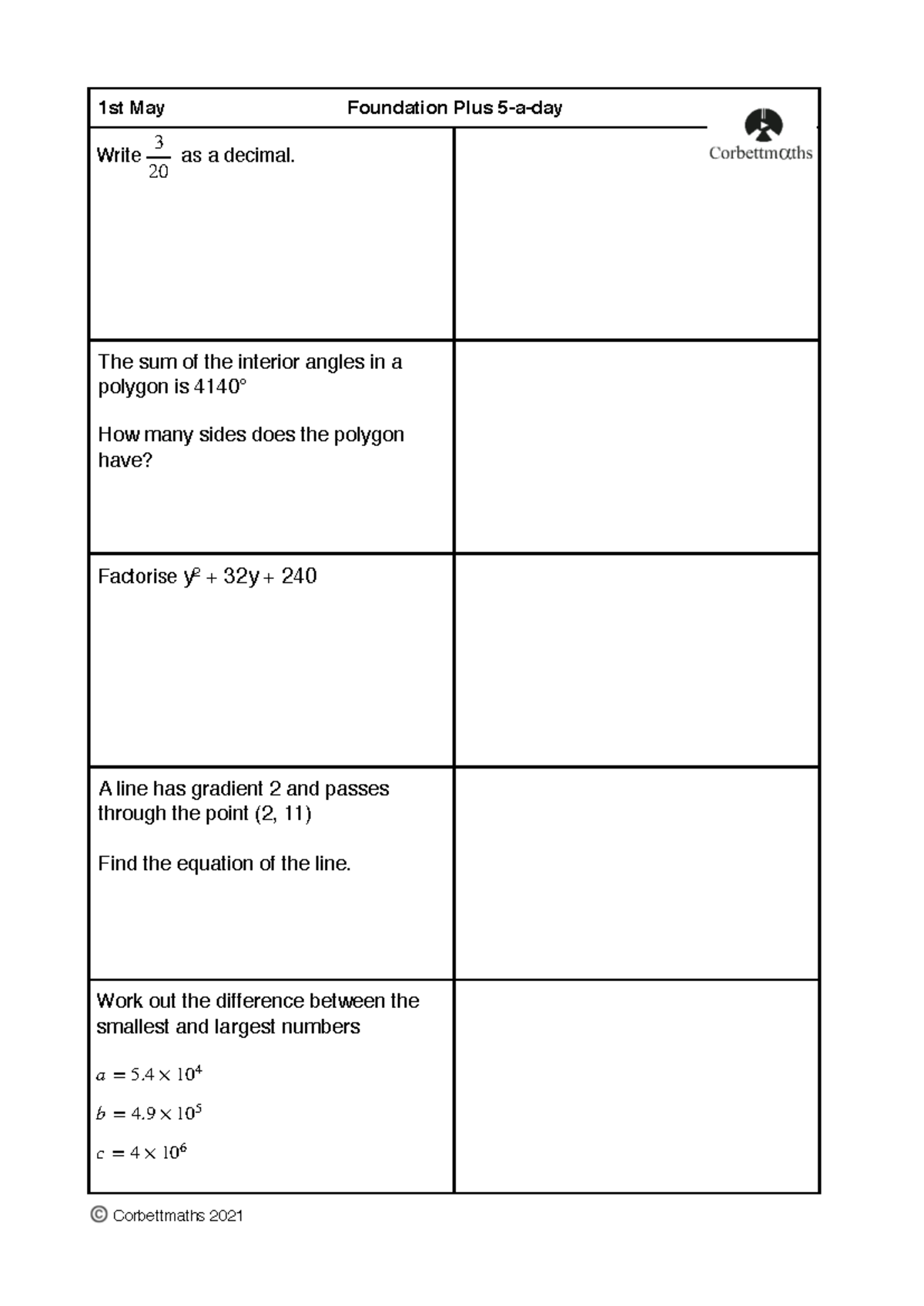 May-FP: Daily Math Practice Questions and Solutions - Studocu