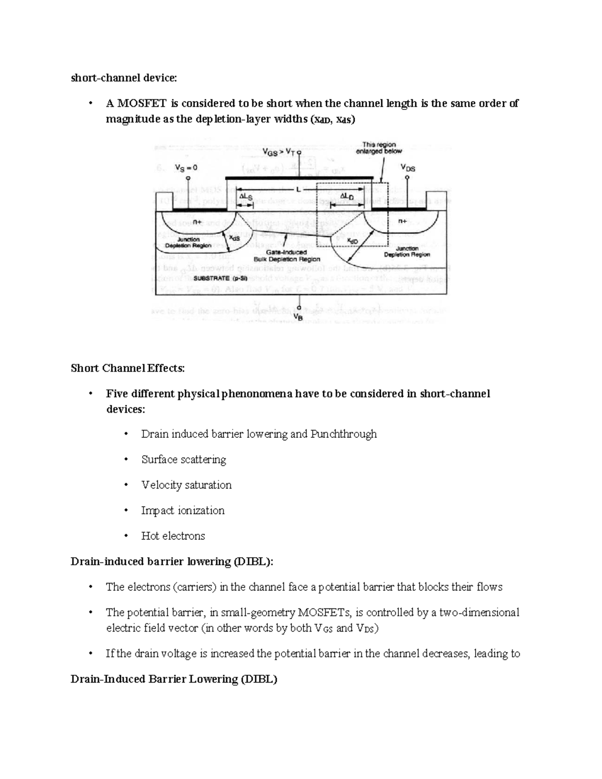 Advanced Technologies in MOSFETs: Short Channel Effects and FinFETs ...