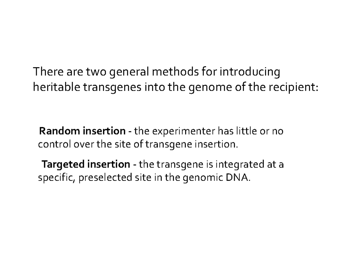 Module 34C - Targeted Gene Knockout Techniques in Mice - Studocu
