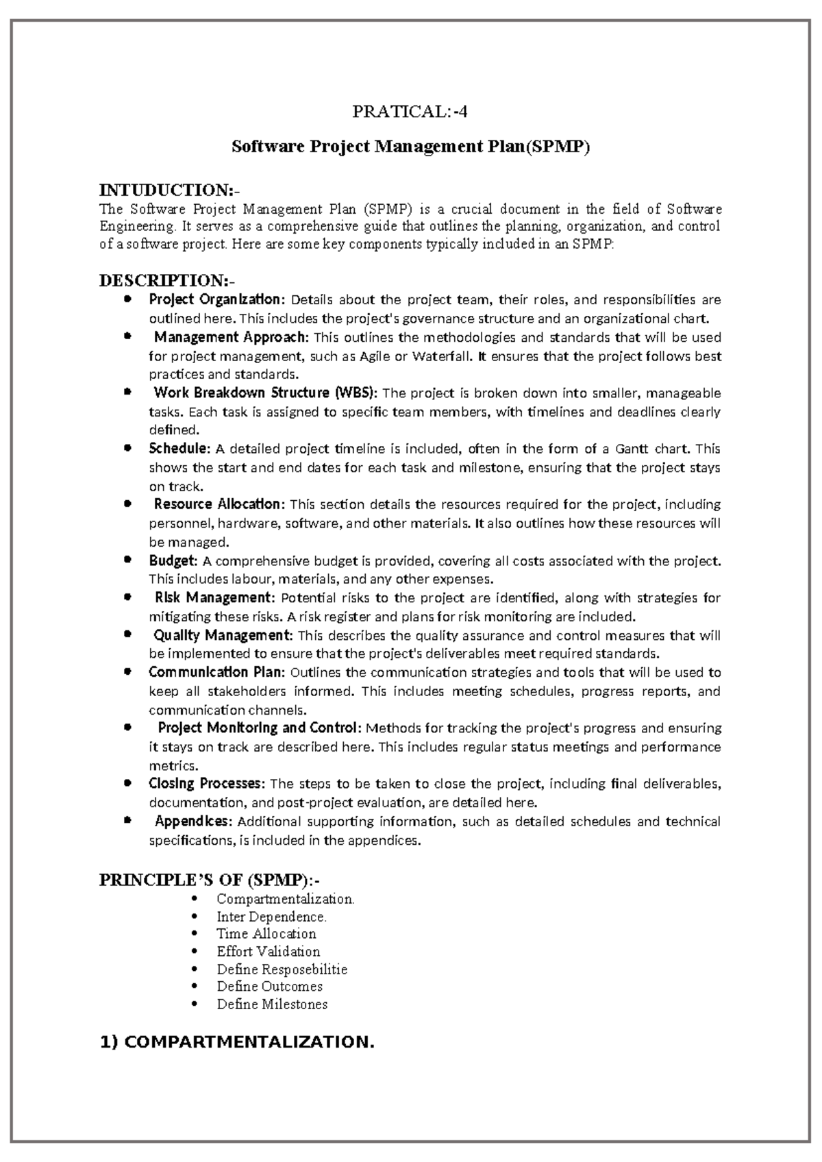 Software Project Management Plan (SPMP) for Online Food Delivery App ...