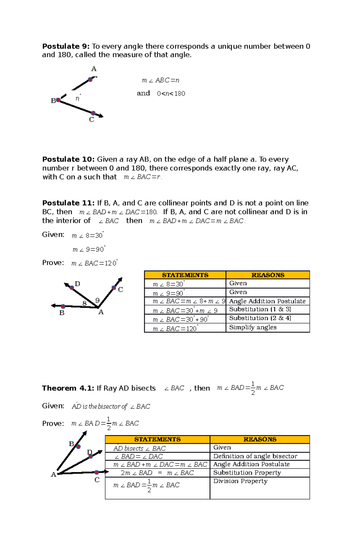Postulate 9 - education - Postulate 9: To every angle there corresponds ...