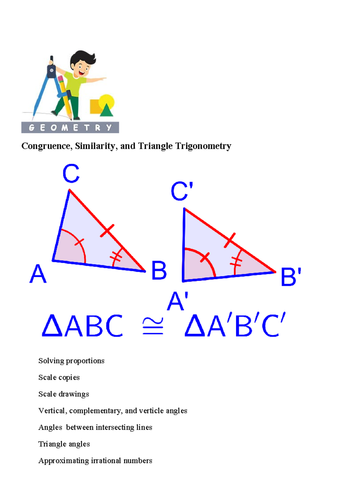 Geometry - Tài liệu - Congruence, Similarity, and Triangle Trigonometry ...