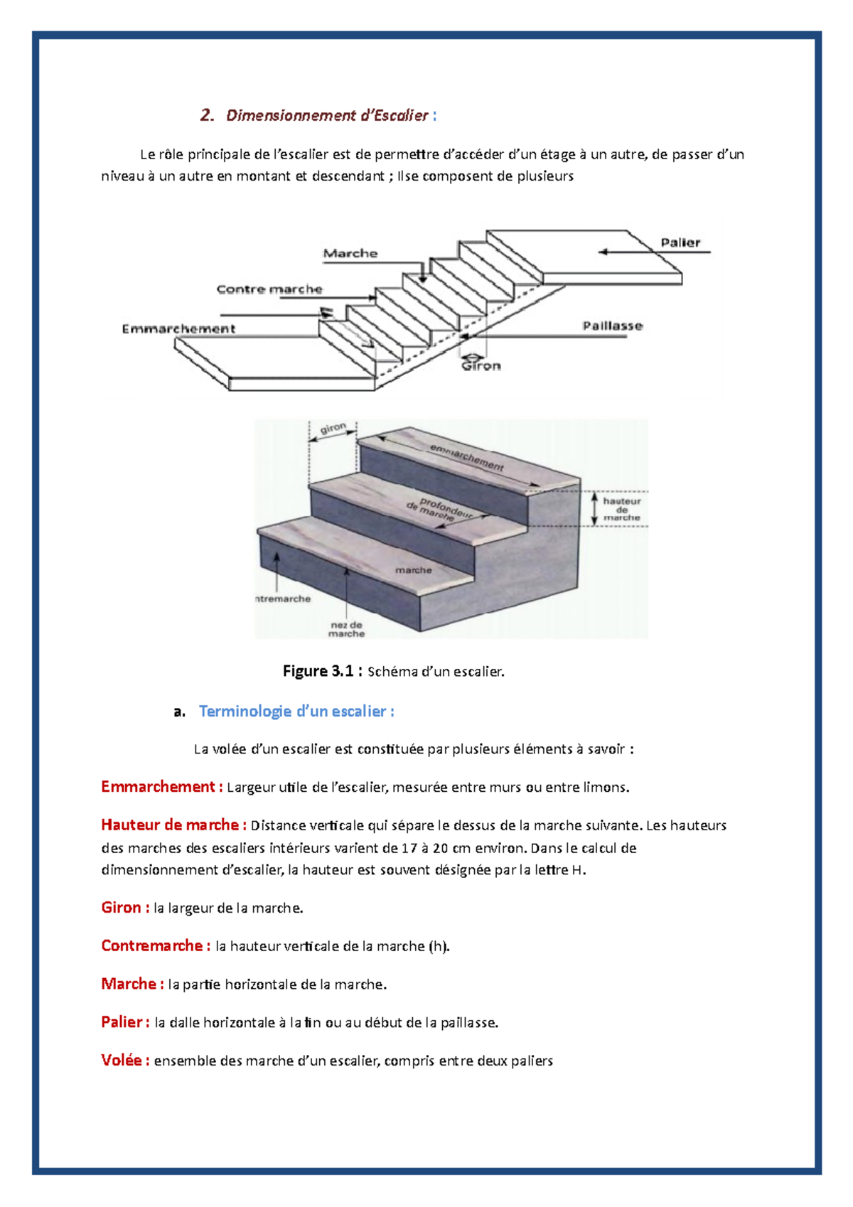 Dimensionnement d'Escalier - Chapitre 3 (Cours BTP 101) - Studocu