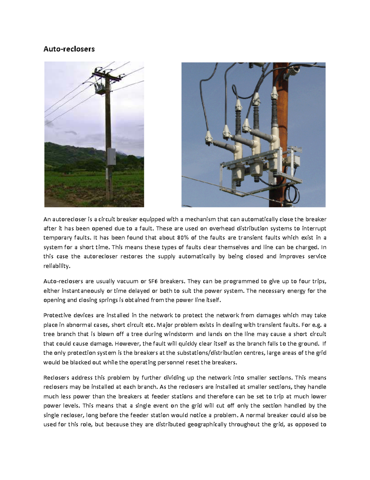 Auto Reclosure: Protection Devices & Numerical Notes by GC Sir - Studocu