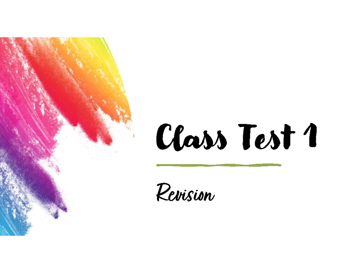 Class Test 1 Revision - Copy - ITA401T - Revision Class Test 1 Question ...