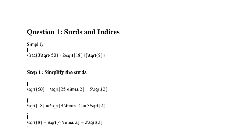 Math 101: Final Exam Solutions on Surds, Geometry, Trigonometry ...