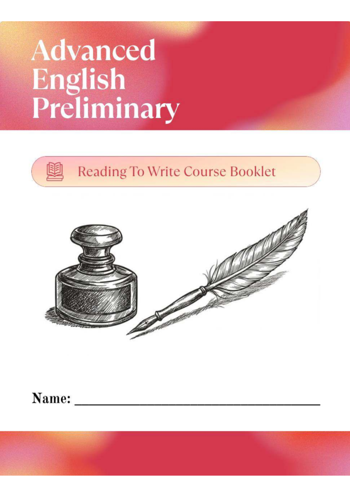 Advanced English Preliminary: Reading to Write Course Booklet - Studocu