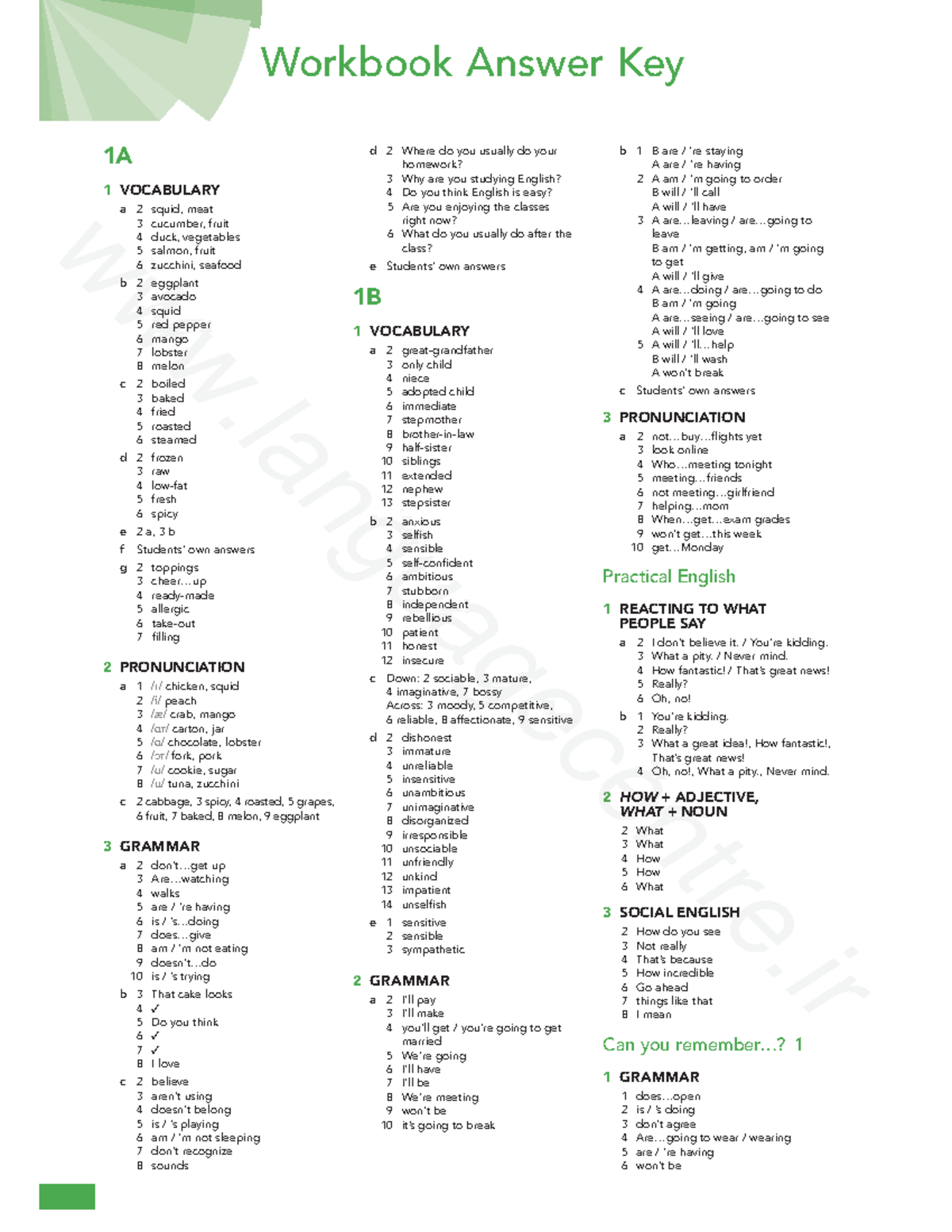 American English File 3 Workbook Answer Key - 3rd Edition - Studocu