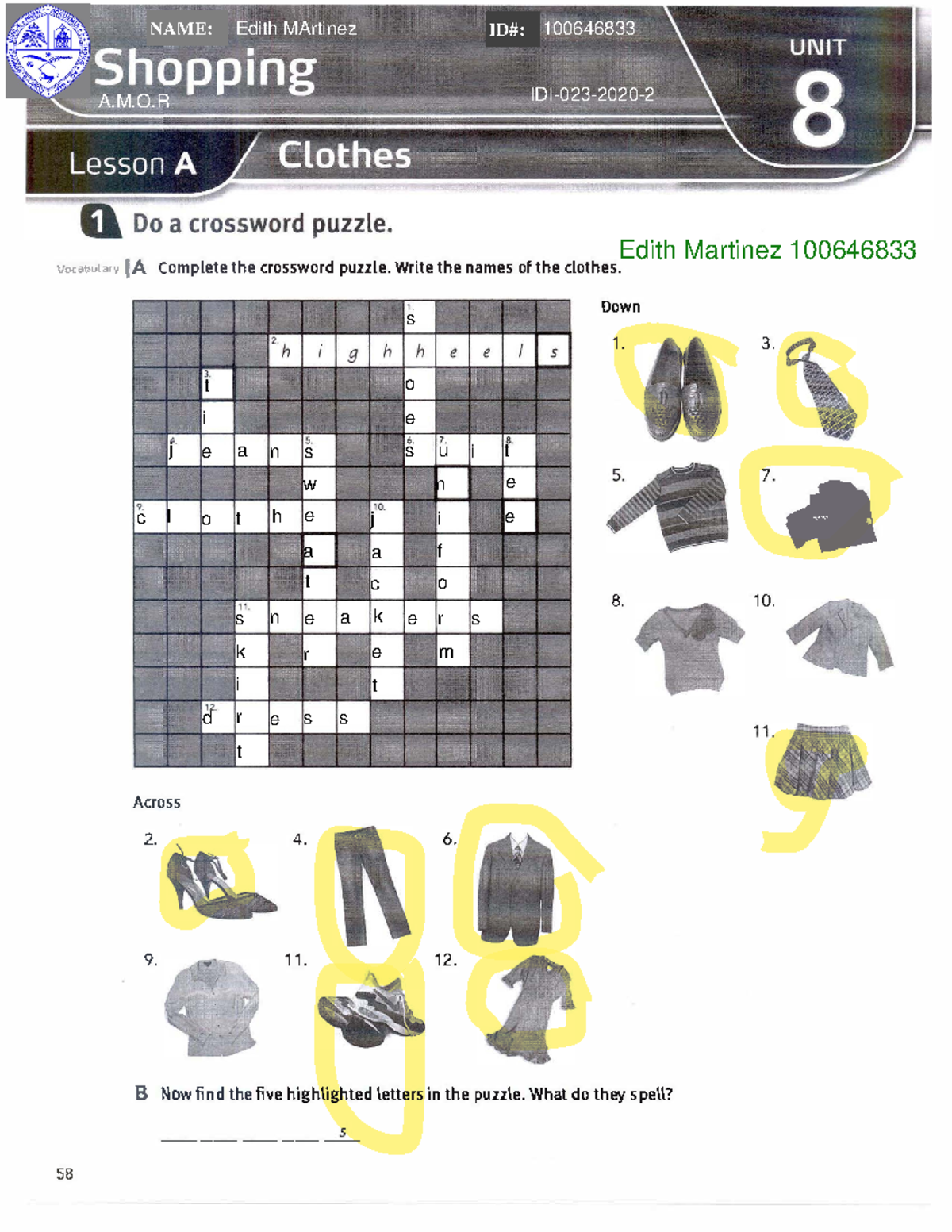 Unit 8 Touchstone 1 2nd WB Formatted - vocabu1a,v [ A Complete the ...