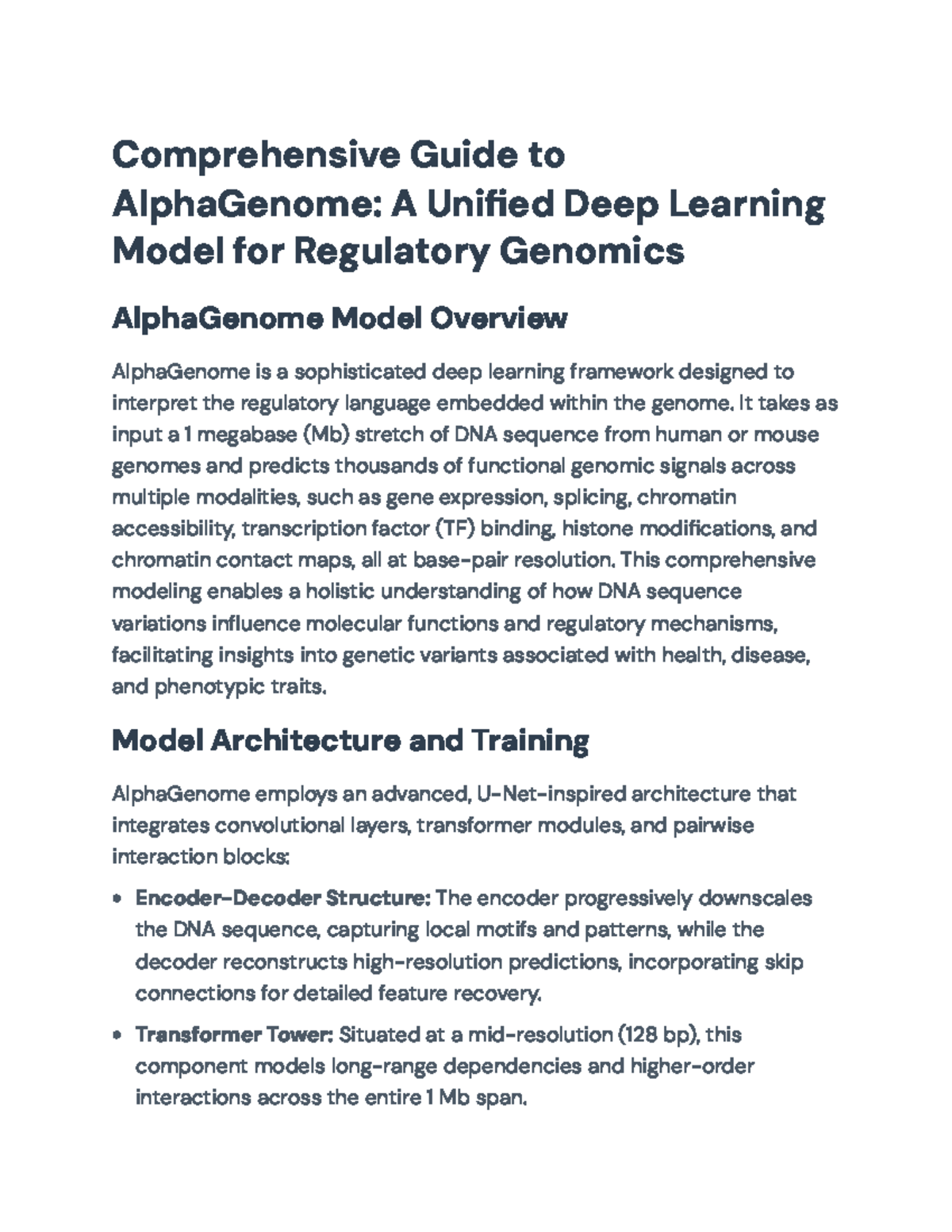Comprehensive Guide to AlphaGenome: A Deep Learning Model for ...