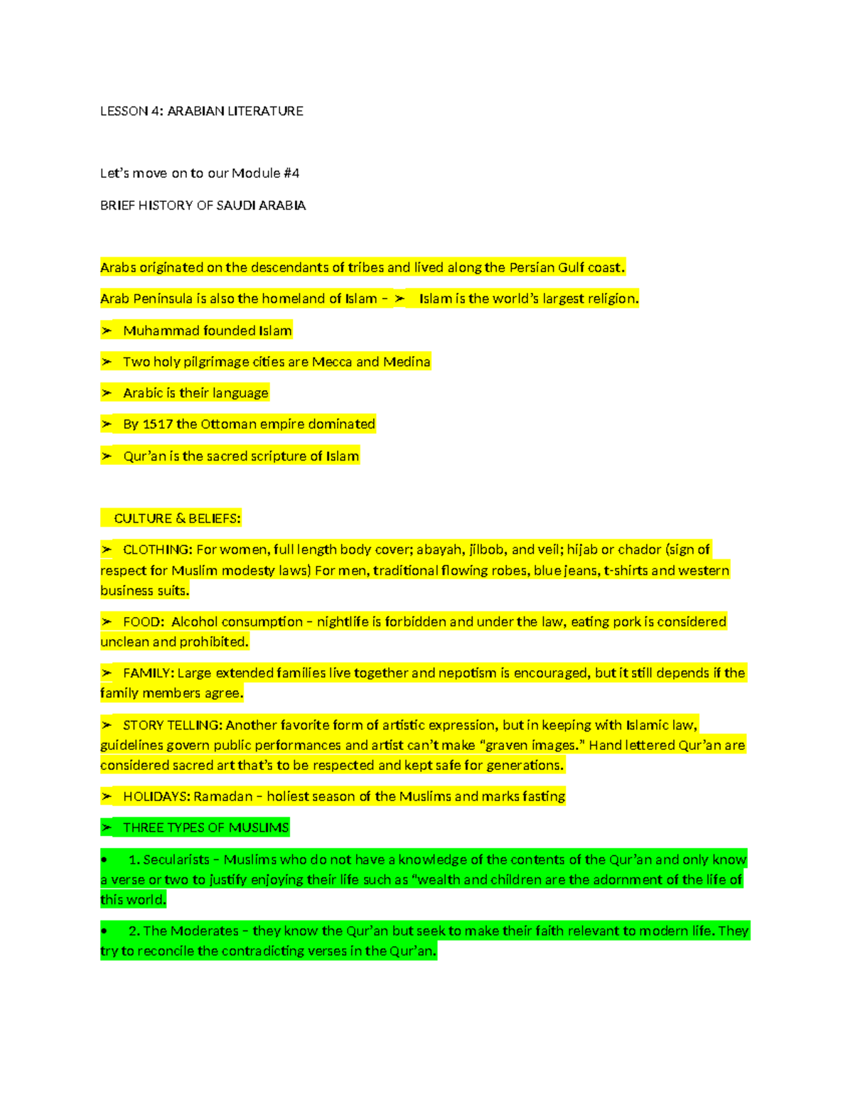 Lesson 4: Brief History of Saudi Arabia - EM14 - Studocu