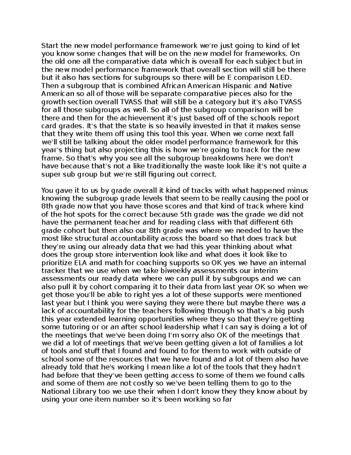 New Model Performance Framework Overview & Implementation Strategies ...