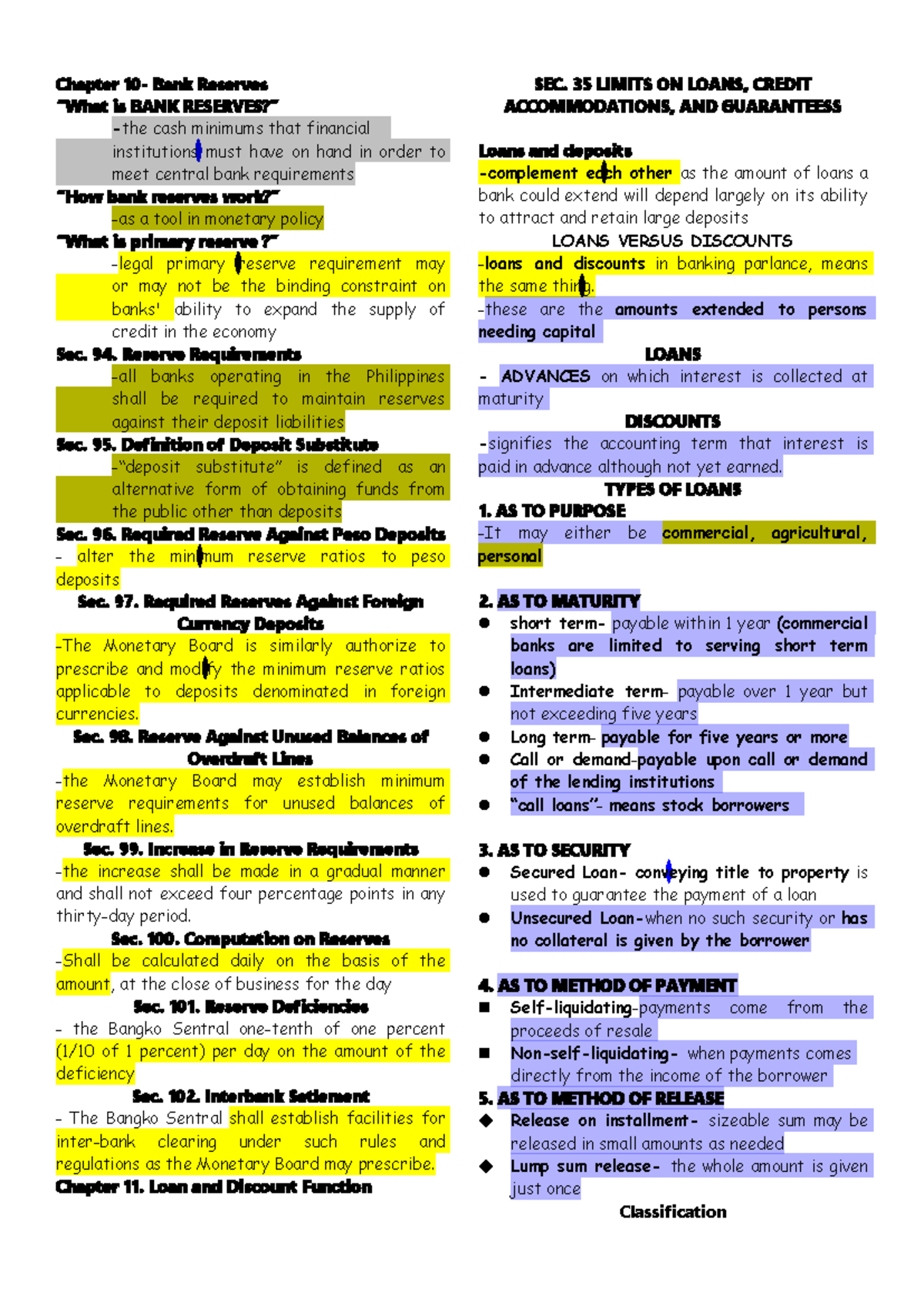 Study Guide - Chapter 10-12: Bank Reserves & Financial System Insights ...
