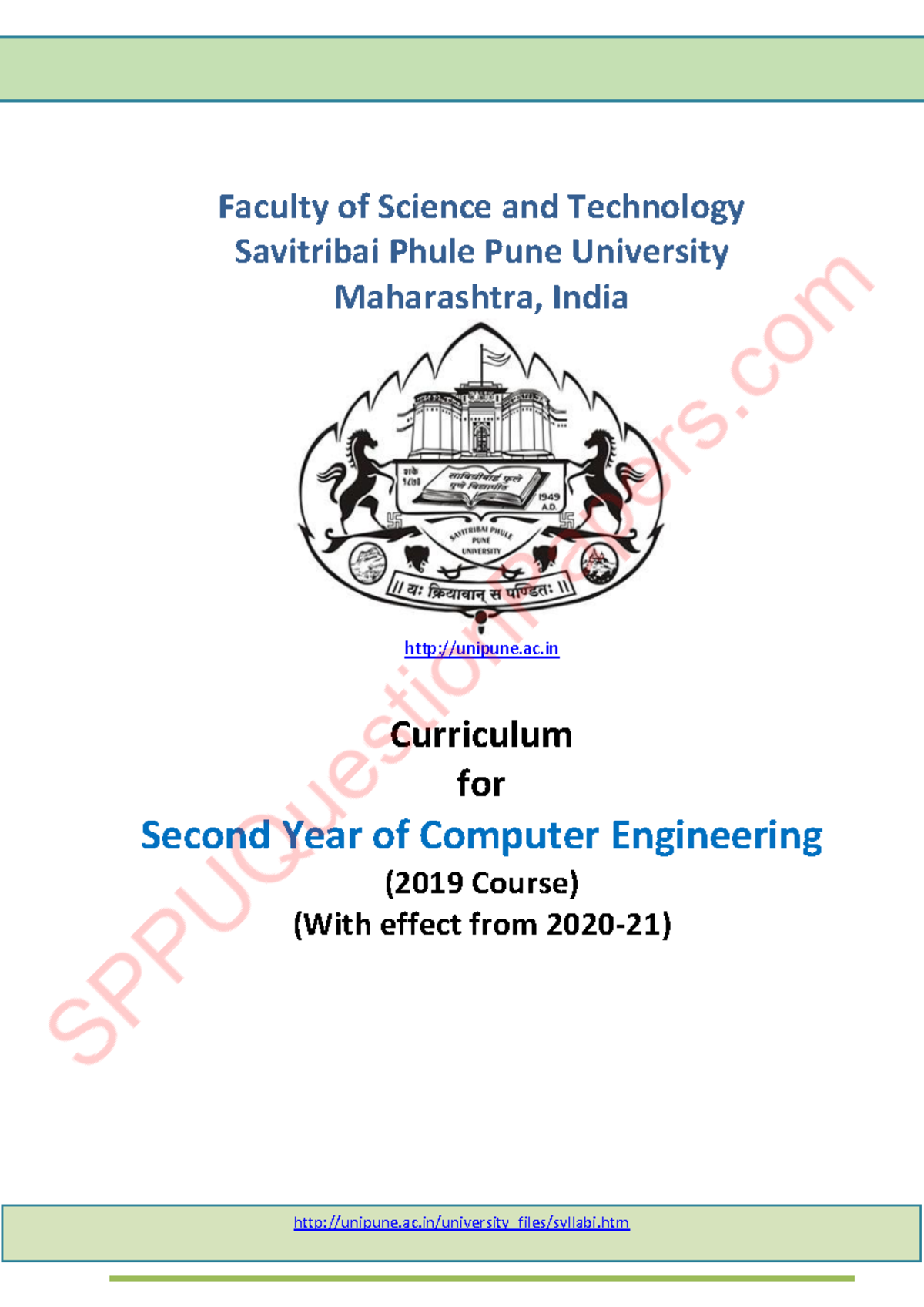 Curriculum for second year computer engineering (2019 course) at SP ...