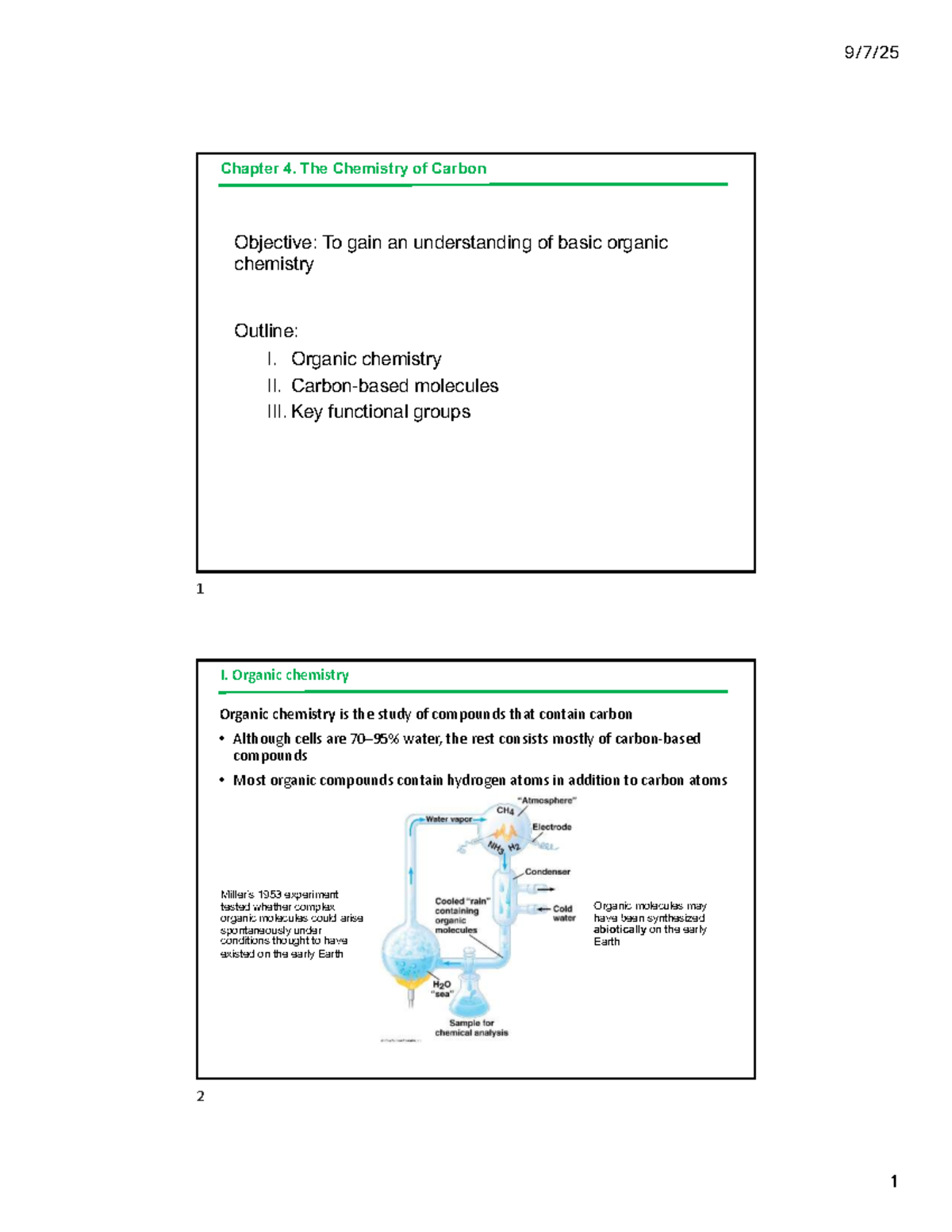 Chapter 4: The Chemistry of Carbon - Organic Molecules & Functional ...